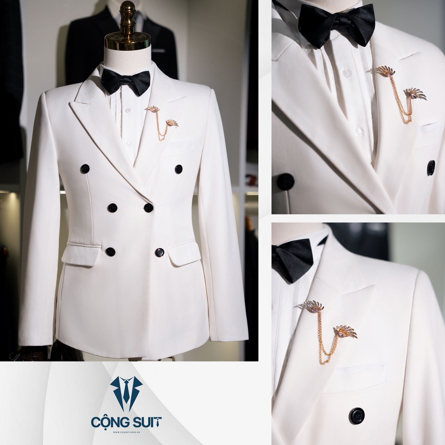 Cho Thuê Suit Nam - White Sovereign - Suit Trắng Cao Cấp